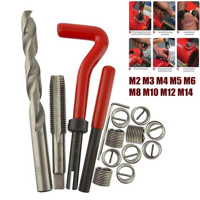 METRIC THREAD REPAIR Insert Kit M5 M6 M8 M10 M14 Helicoil Car Pro Coil ...