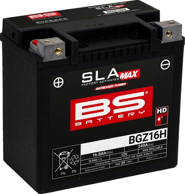 BATTERIA AGM ATTIVA SLA MAX BS Battery BGZ16H HYOSUNG GT 650 IR 2014 ...