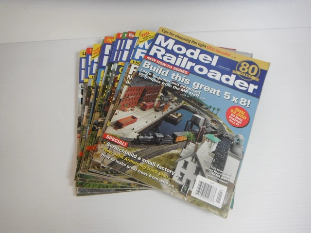 MODEL RAILROADER MAGAZINES x 12 Locomotive Rod Stewart Train Structures ...