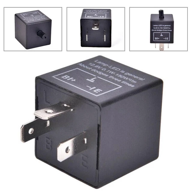 3-PIN/LED TURN SIGNAL Flasher Relay 12V 3-Pin 5.5*3*3cm Adjustable ...