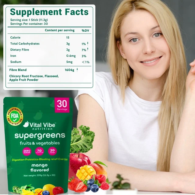 SUPER GREENS POWDER 600g 17 Super Food Immune Booster Nutrients 30 ...