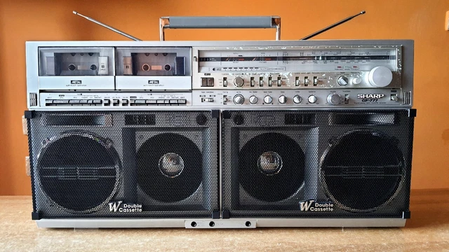 SHARP GF777H BOOMBOX ghetto blaster stereo double cassette portable EUR ...
