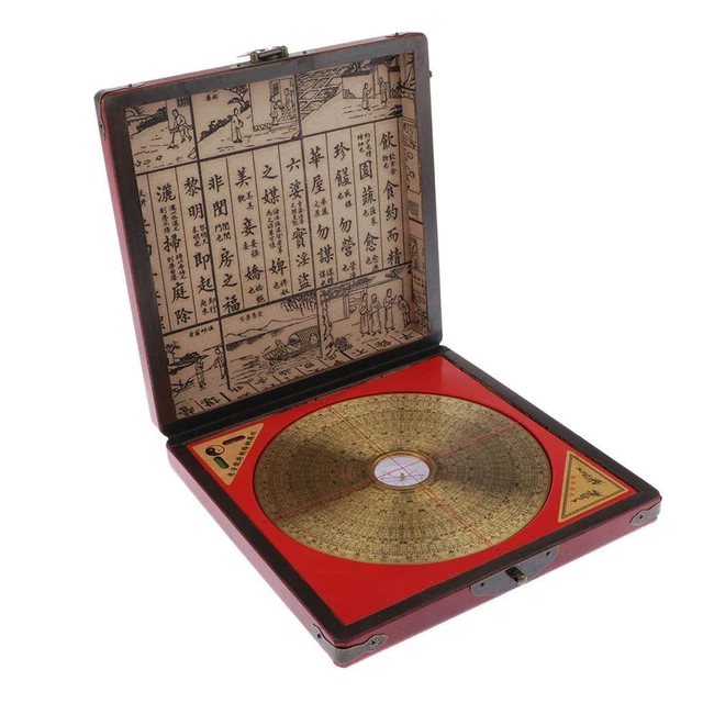BUSSOLA PROFESSIONALE FENGSHUI Luo Pan Tool Geomantic Box Decor 6 ...