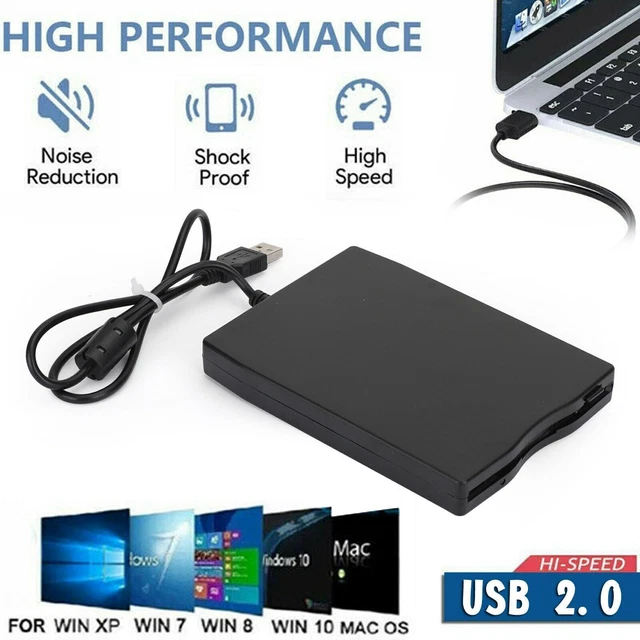 PORTABLE USB FLOPPY Disk Drive External FDD 3.5" 1.44MB For Laptop PC ...