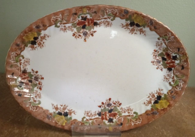 ANTIQUE, POUNTNEY & Co, Bristol Pottery 'Suffolk' Serving Platter 19 X ...