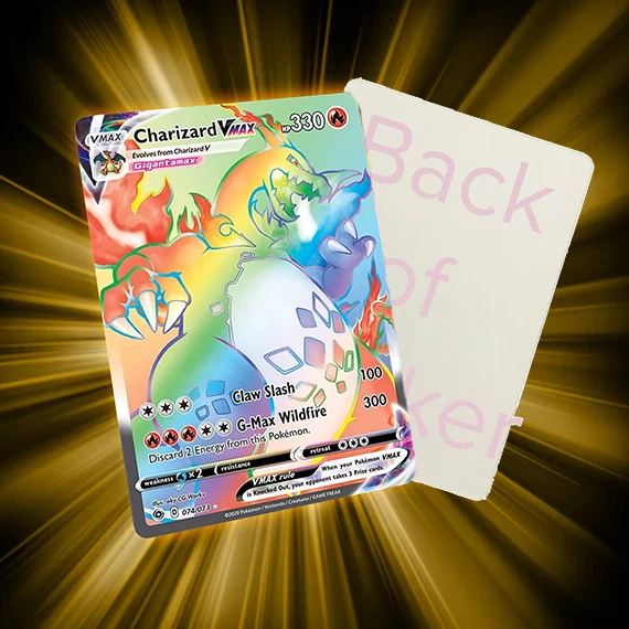 AUTOCOLLANT CARTE POKÉMON arc-en-ciel Charizard VMAX 074/073 Champions Path EUR 9,30 - PicClick FR