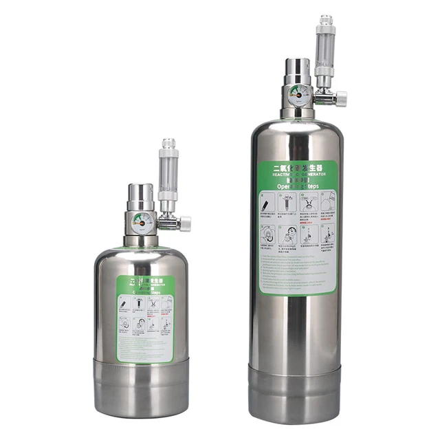 1L/2L STAINLESS STEEL Fish Tank Aquarium DIY CO2 Cylinder Generator ...