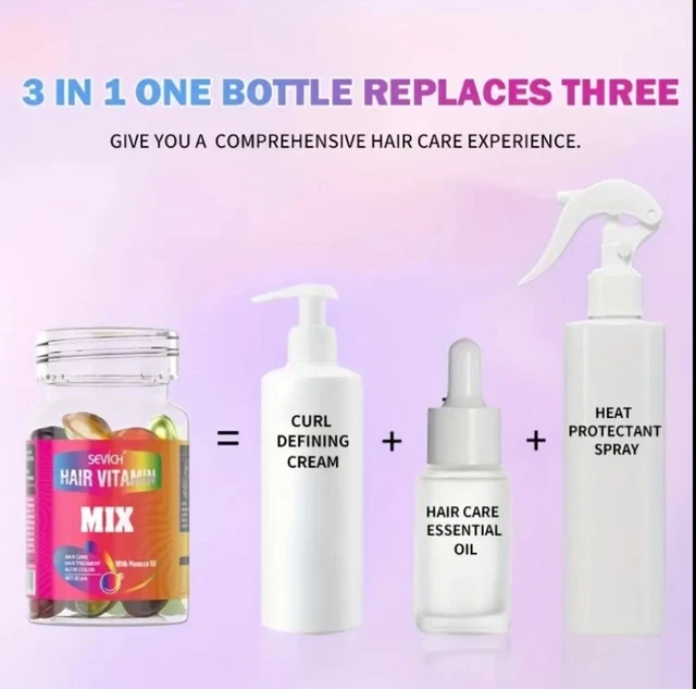 MIXED HAIR VITAMIN Capsules For Smooth, Strong,Fluffy,Shiny Finish Hair ...