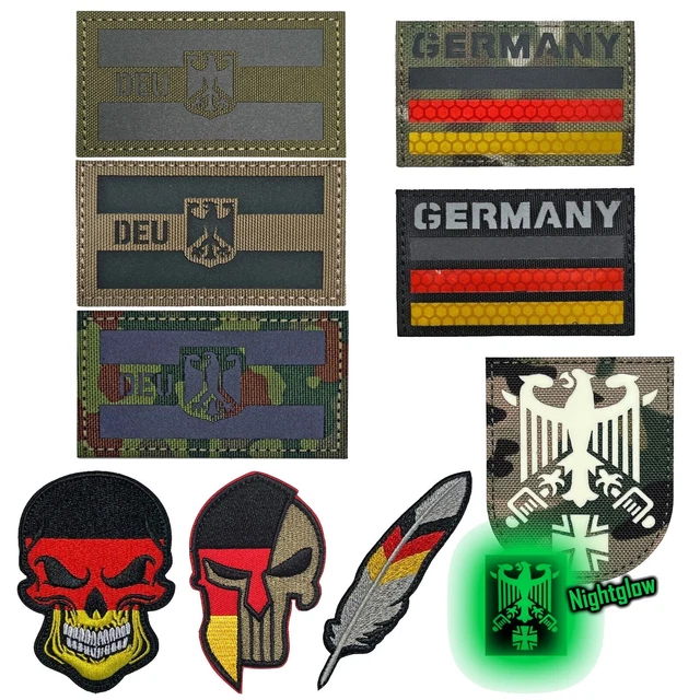 DEUTSCHLAND KLETT PATCH Flagge Fahne DEU Germany Skull Feder Bundeswehr Armee EUR 7,90 - PicClick DE