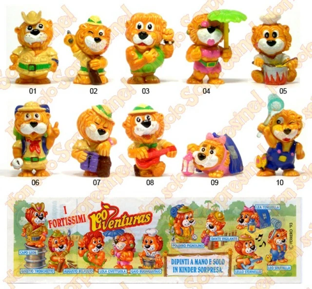 SORPRESE OVETTI KINDER anni 90 Minifigures RARE Collezione Leoni Leo ...