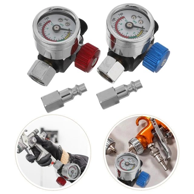 AIR REGULATOR PRESSURE Reducing Valve Regulating Compressor with Gauge ...