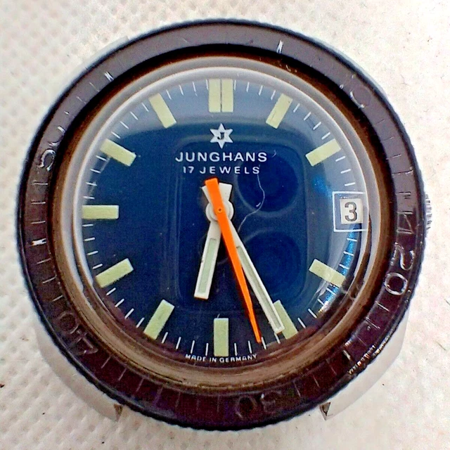 VINTAGE SKIN DIVER Watch JUNGHANS Cal. 623.20 17 Jewels Made in Germany ...