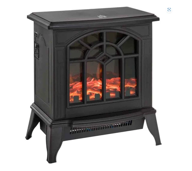 HOMCOM UK 820-130 Electric Fireplace Heater - Black 17-1-41 £45.99 ...