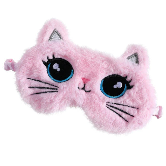EYE MASK PLUSH Sleep Blindfold Cartoon Cat Sleep Eye Cover Kids Eye ...