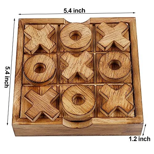 TIC TAC TOE & Tumble Tower Blocks Game Set, Classic Wood Stacking ...