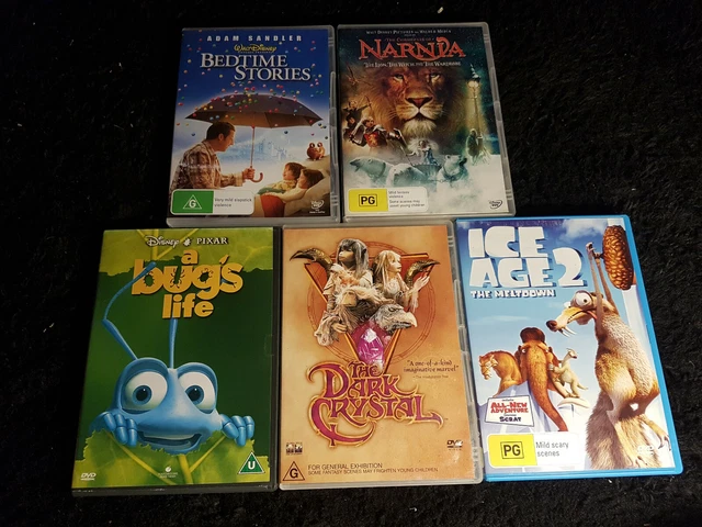 KIDS MOVIES MIXED Walt Disney Ice Age Bugs Life Dark Crystal Narnia $8. ...