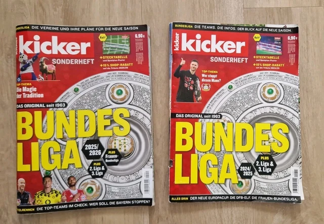 KICKER SONDERHEFT: BUNDESLIGA 25/26 2025/2026 Und 24/25 EUR 3,00 ...