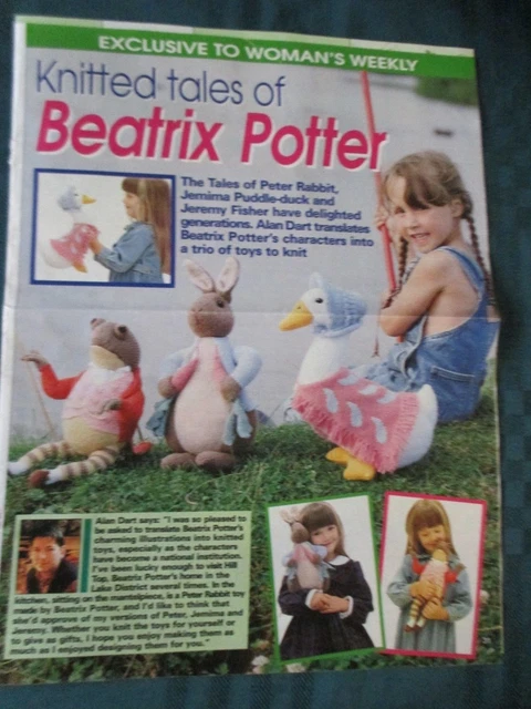 ALAN DART PETER Rabbit & Others Beatrix Potter Knitting Pattern- Womans ...