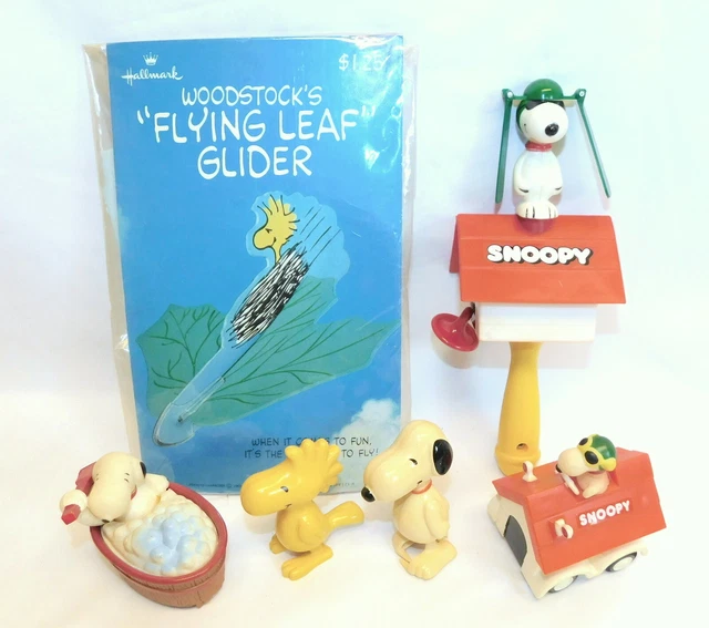 VTG PEANUTS 'SNOOPY' 'WOODSTOCK' TOYS Plastic Friction Wind-up Lot of 7 ...