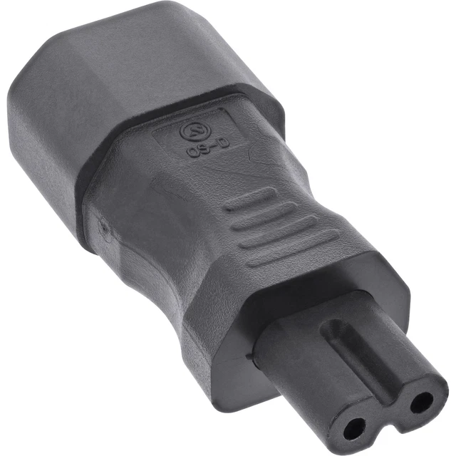 5 X INLINE Netzadapter IEC 60320 C14 Buchse 3pol zu C7 Stecker 2pol ...