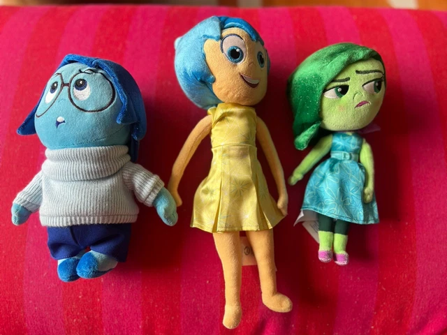INSIDE OUT 1 Plush Toys Disney Store Pixar Joy Sadness Disgust Rare £63 ...