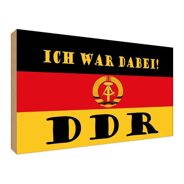 PANNEAU EN BOIS 30x40 cm ich war dabei DDR Fahne Ostalgie Décoration ...