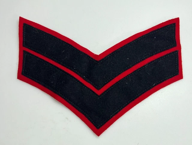 BRITISH ARMY CORPORAL Rank Stripes Black On red Large Size 220 x 75 mm ...