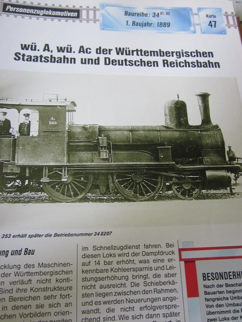 BAHN LOKAUFRISSE DAMPF Personenzug 47 wü. A, Ac württemb. Staatsbahn ...