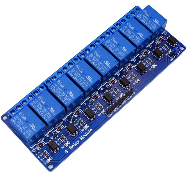 8-KANAL RELAIS MODUL Karte 5V - 230V mit Optokoppler für Arduino ...