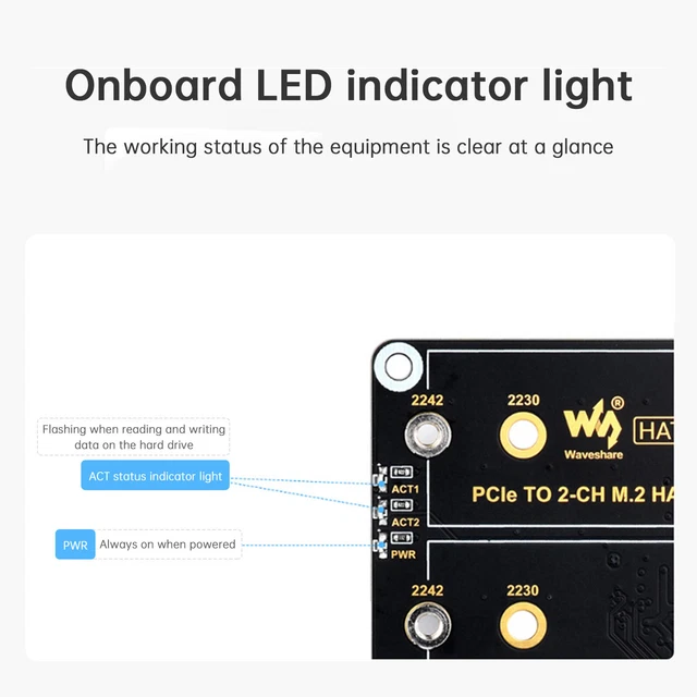 RASPBERRY PI 5TH Generation PCIe to Dual-Channel M.2 Adapter Board Dual ...