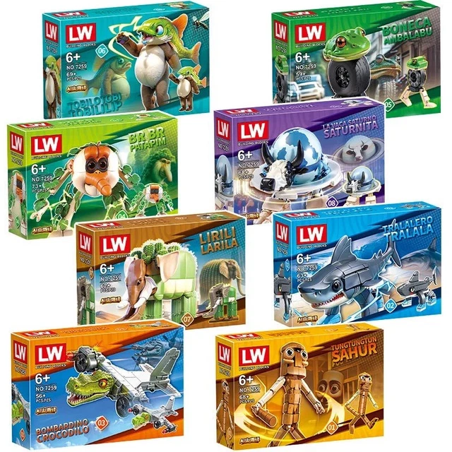 ITALIAN BRAINROT BRAIN Rot Tralalero Tralala Building Blocks Bricks Toy ...