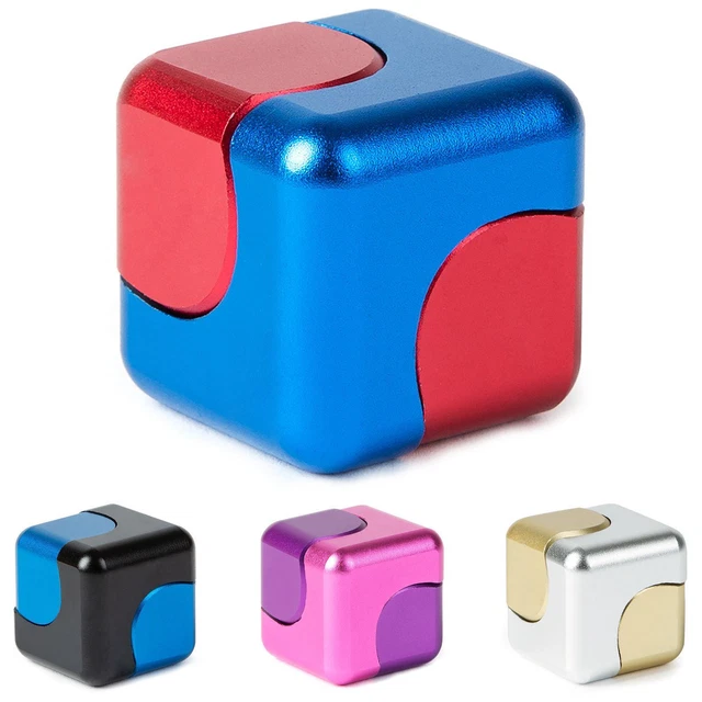 FIDGET SPINNER CUBE Anti Stress Fiddle Toy 360 Spin in Gift Box Tin by ...