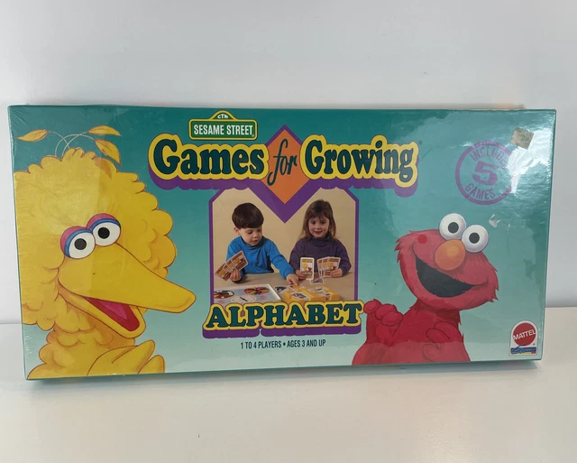 NEW SEALED VINTAGE 1993 Sesame Street Games For Growing Alphabet Mattel ...