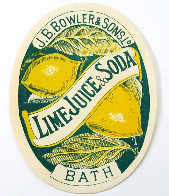 VICTORIAN ANTIQUE FROM Soda bottle label J.B.Bowler Bath. 1877. Rare £ ...