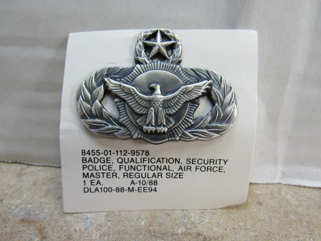USAF SECURITY POLICE Qualification Badge Insignia Master US Air Force ...