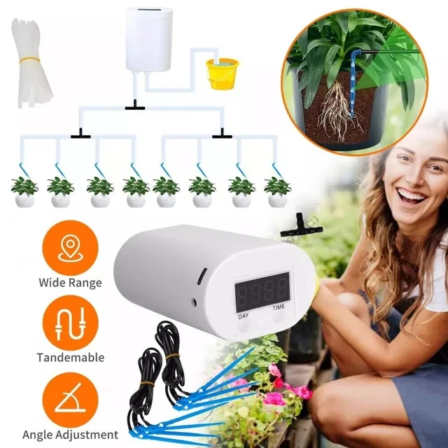AUTOMATIC DRIP IRRIGATION System Controller Garden Plant Self Watering ...
