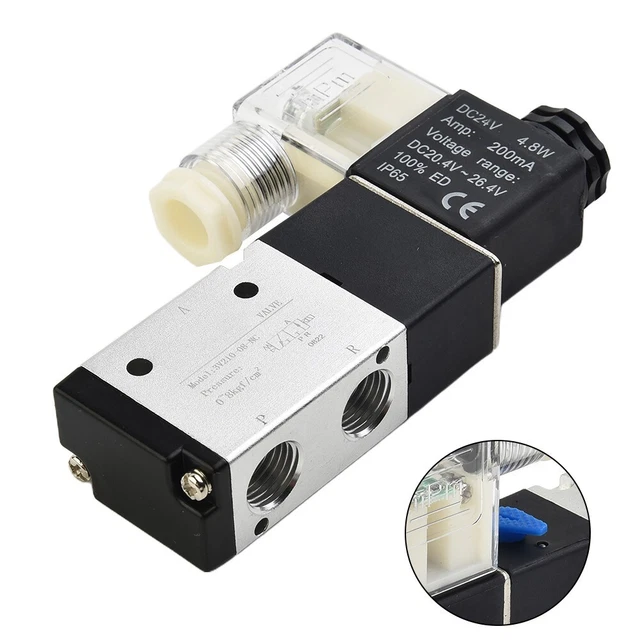PNEUMATIC SOLENOID VALVE AIRTAC Type 3V210-08 3 Way 2 Position 1/4 DC24V/ New £11.63 - PicClick UK