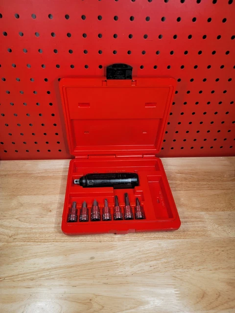 SNAP-ON TOOLS 208EPIT 8-Piece NICE 3/8" Drive Impact Driver Set W/ Case ...