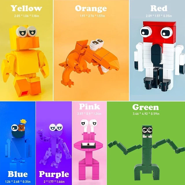 RAINBOW FRIENDS BUILDING Block Models Game Character Brick Kid 7Pcs Toy ...