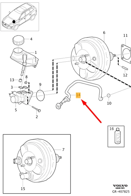 NEW VOLVO V60 Mk1 Brake Servo Vacuum Hose Rhd 31329114 Original £105.55 ...