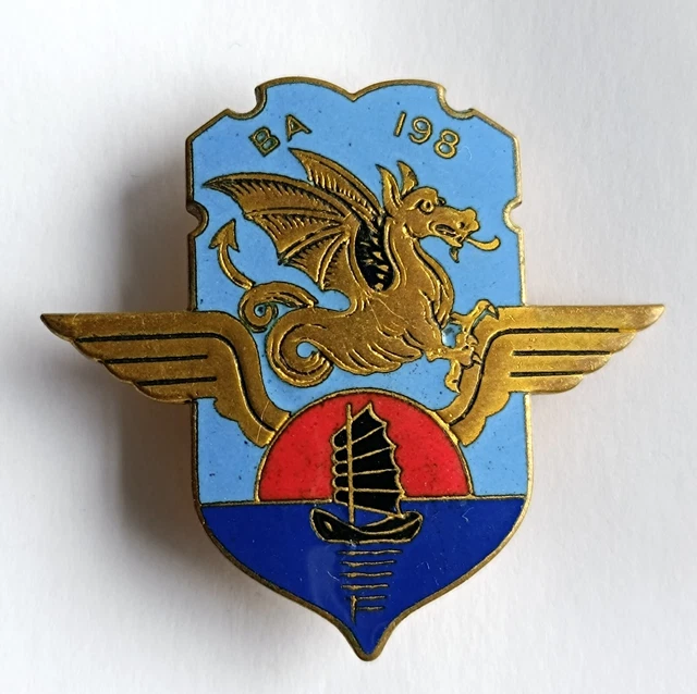 INSIGNE ARMEE DE l'Air Indochine BA 198 Drago - Ancien Badge Militaire ...