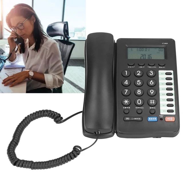 C199 HOME TELEPHONE Corded Office Telephone Landline Supports Caller ...