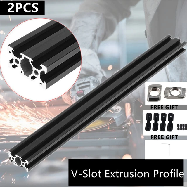2PCS 2040 V-SLOT Aluminum Extrusion Profile 200MM-1000MM Black Linear ...