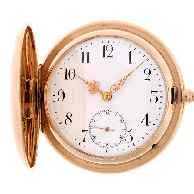 IWC TASCHENUHR MANUELL Cal.53 weißes Emaille Zifferblatt 585 Roségold ...