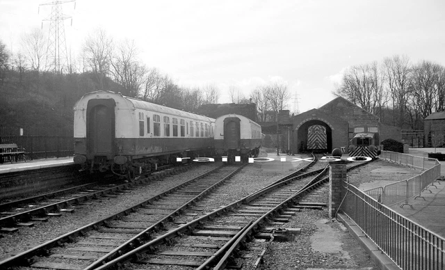 ORIGINAL RAILWAY NEGATIVE. Elsecar Steam Railway station loco depot ...