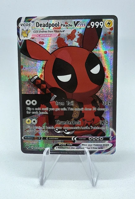 PIKACHU POKEMON DEADPOOL Marvel Pika Carte Card Holo Prism Flash Manga Kawaii EUR 4,50 - PicClick FR