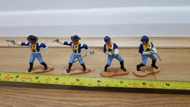 VINTAGE TIMPO PLASTIC figures x4 standing acw figures one damaged £26. ...