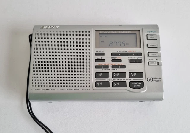 SONY ICF-SW35 PORTABLE FM/SW/MW/LW PLL Synthesized World Radio Receiver ...