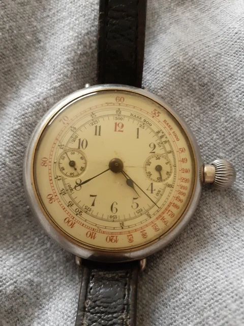 WW1 TRENCH WATCH Lemania Chronograph Mono Push Trench Watch £1,500.00 ...