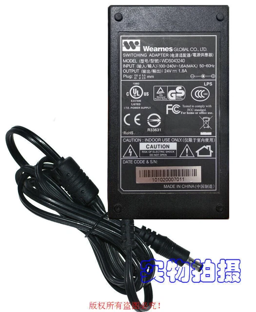ORIGINAL WEARNES AC Adapter WDS043240 Power Supply Charger 24V 1.8A £27 ...